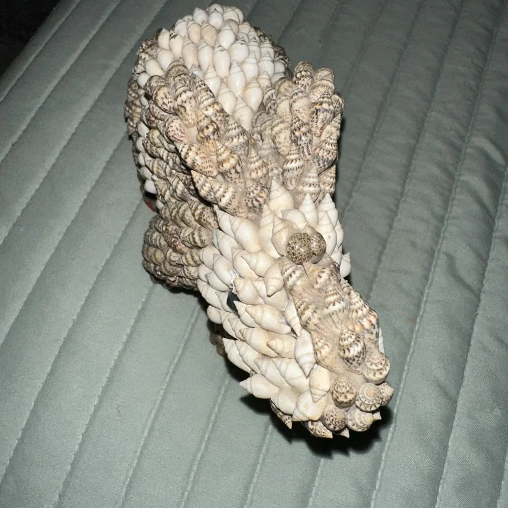 Art | 7 Hand Made Elephant Sculpture Figurine Cowrie Sea Shell ...